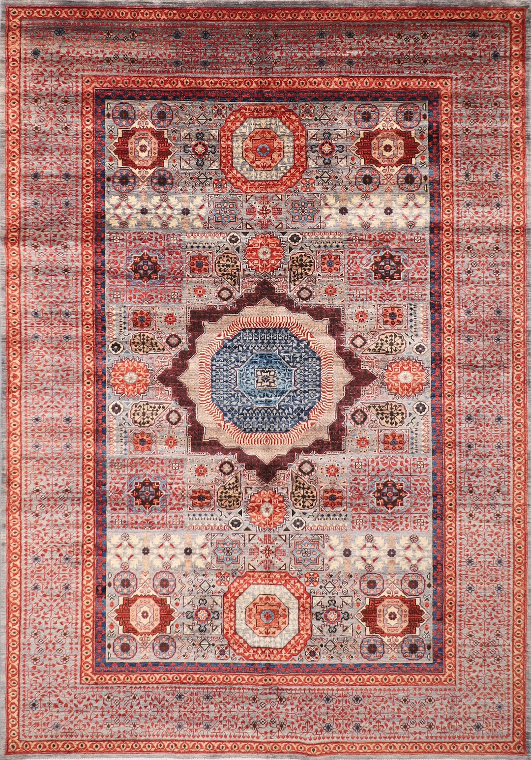 7x10 Ft Mamluk Oriental Area Rug, 6'10x9'11 Ft Hand Knotted Natural Dye ...
