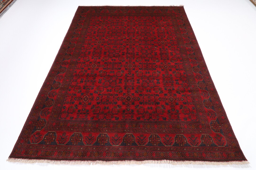 6x8 Red Bokhara Area Traditional Rug, 5'9x8'1 Hand Knotted Rug Rug for ...