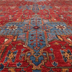 12x15 Ft Persian Style Afghan Red Area Hand Knotted Wool Rug, 11'11x15 ...