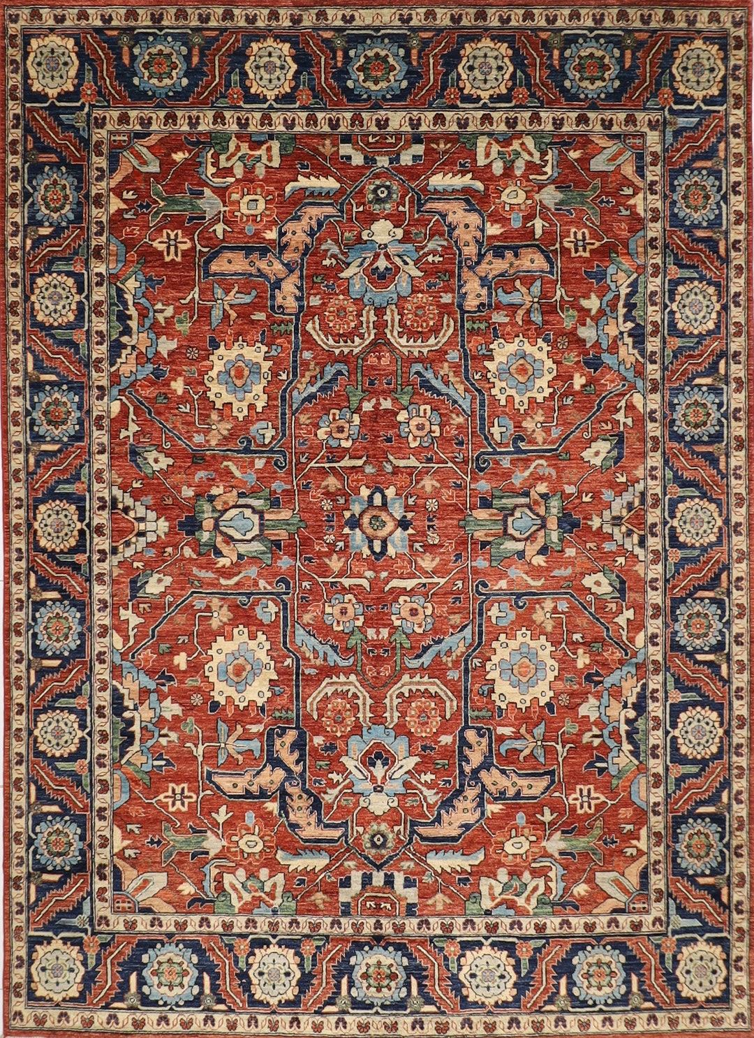 8x10 Ft Bidjar Red Area Rug, Afghan Hand Knotted Natural Dye Wool Rug, Livingroom Rug, Bedroom ...