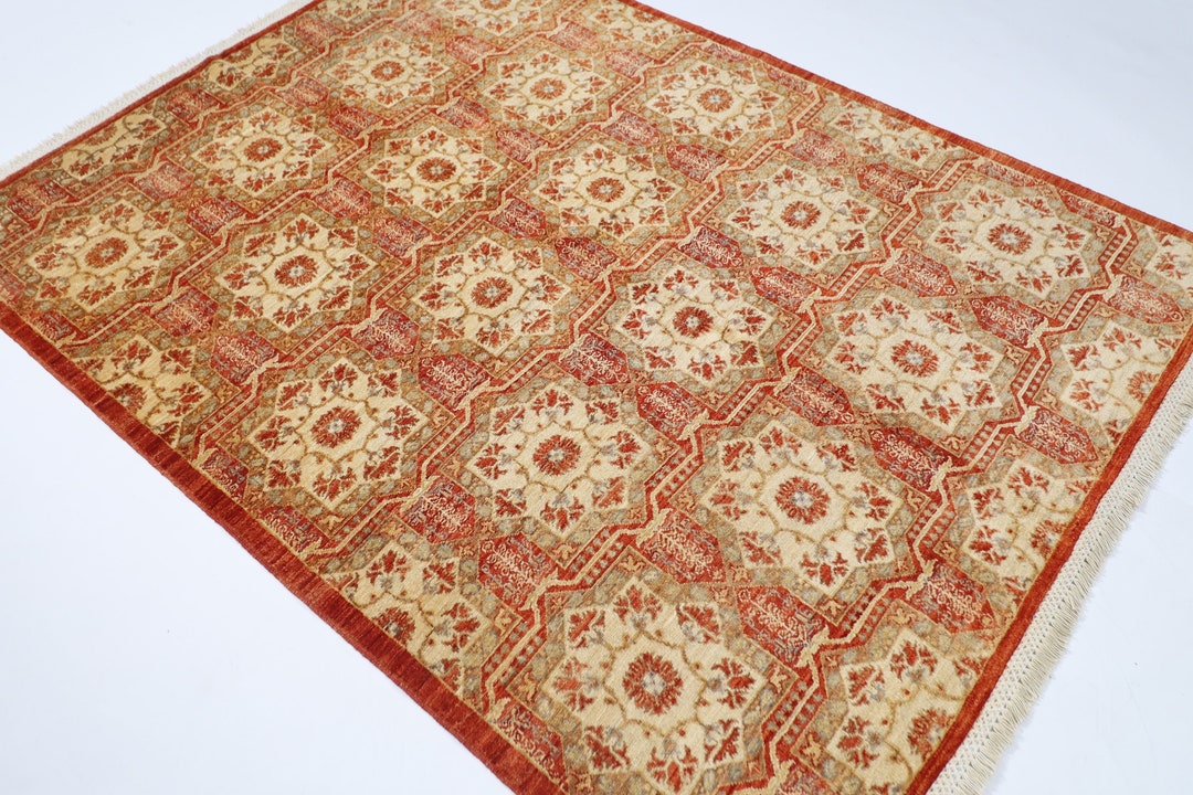 5x7 Ft Zeigler Area Rug, 5'3x7 Afghan Hand Knotted Wool Rug, Living ...