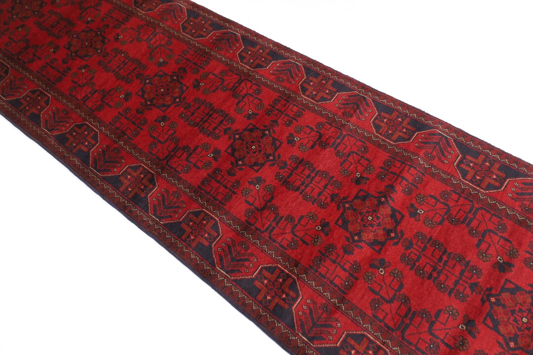 10 Ft Bokhara Red Hallway Runner Rug, 2'9x10 Afghan Hand Knotted Wool ...