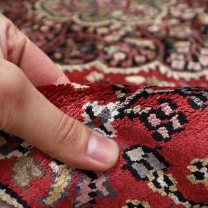 7x11 Ft. Bamboo Silk Handmade Area Rug, 7'1x10'10 Red Hand Knotted Rug ...