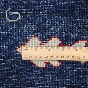 8x10 Tribal Navy Blue Fish Area Rug, 8'4x9'8 Ft Hand Knotted Rug ...