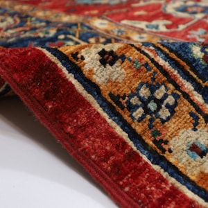 6x9 Ft Bidjar Red Area Rug, 6'1x9 Afghan Hand Knotted Natural Dye Wool Rug, Living Room Rug ...