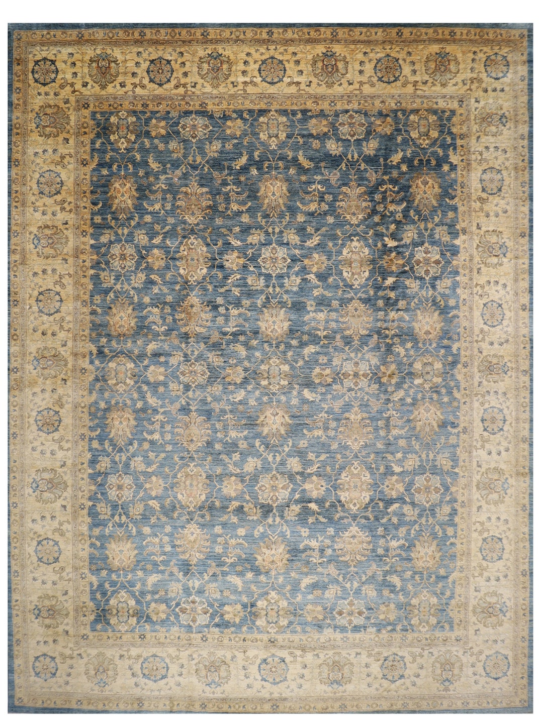 12x15 Ft Oriental Blue Large Area Rug, 11'10x14'8 Over Size Afghan Hand ...