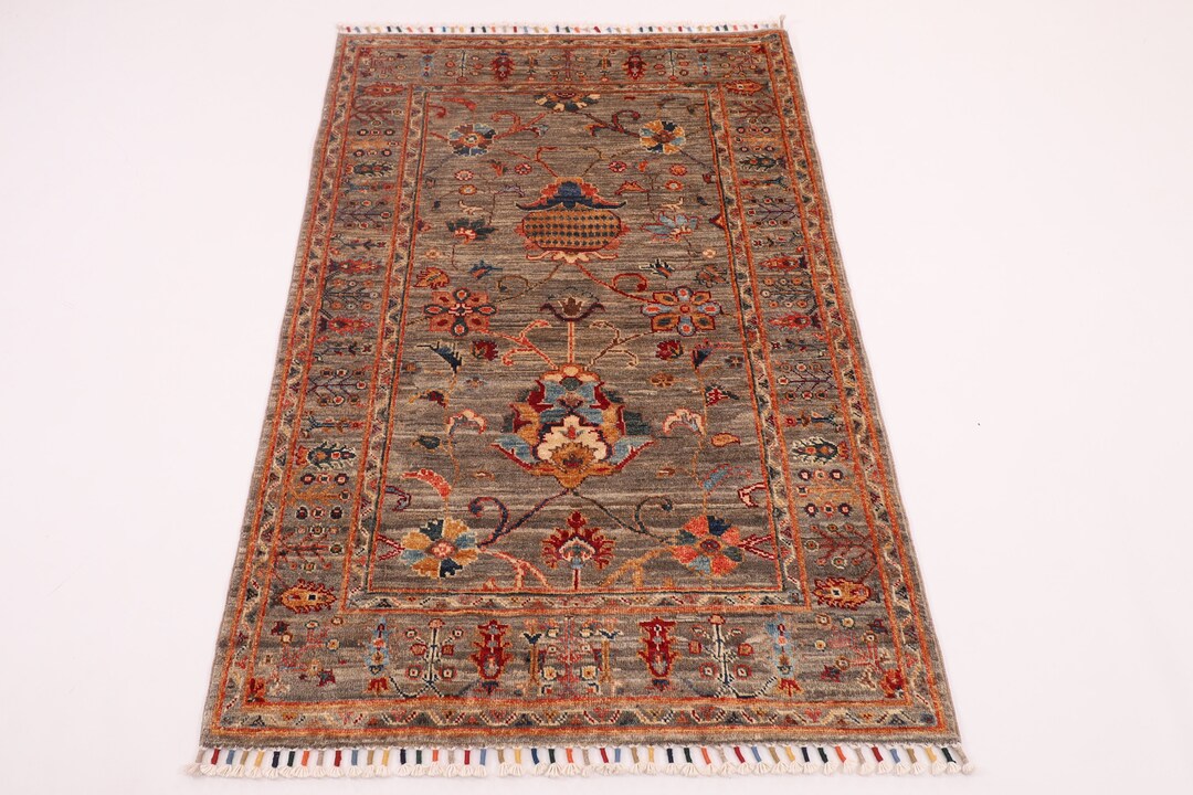 3x5 Ft Oriental Rug, 3'5x4'11 Hand Knotted Wool Dye Rug, Bedroom Rug ...