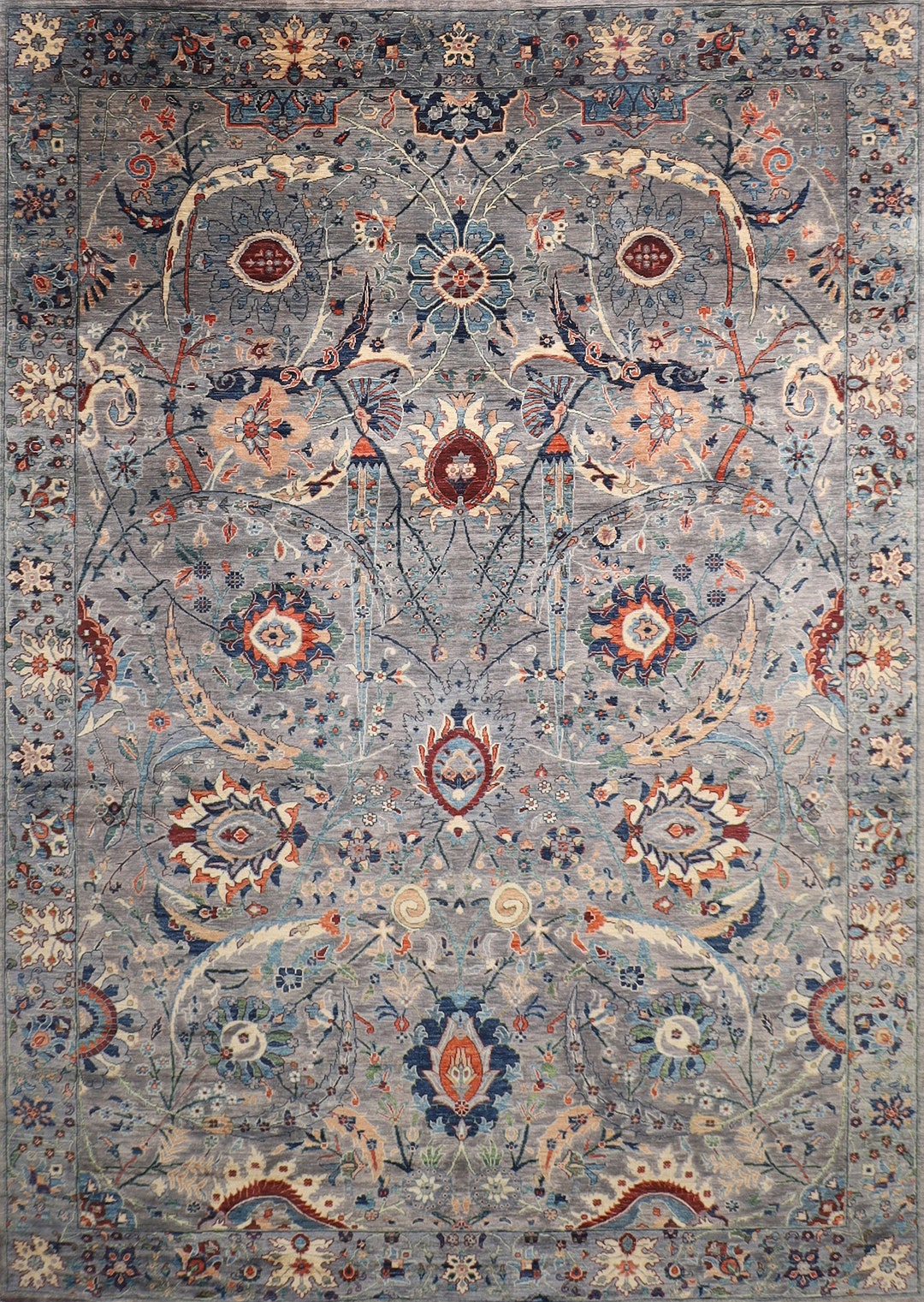 9x12 Ft Bidjar Area Rug, Grey Persian Style Hand Knotted Natural Dye ...