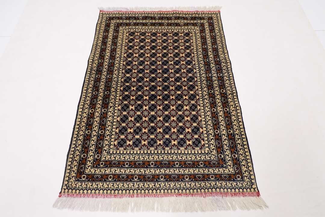 3x5 Ft Beige Bokhara Area Rug, 3'3x4'11 Afghan Hand Knotted Rug ...