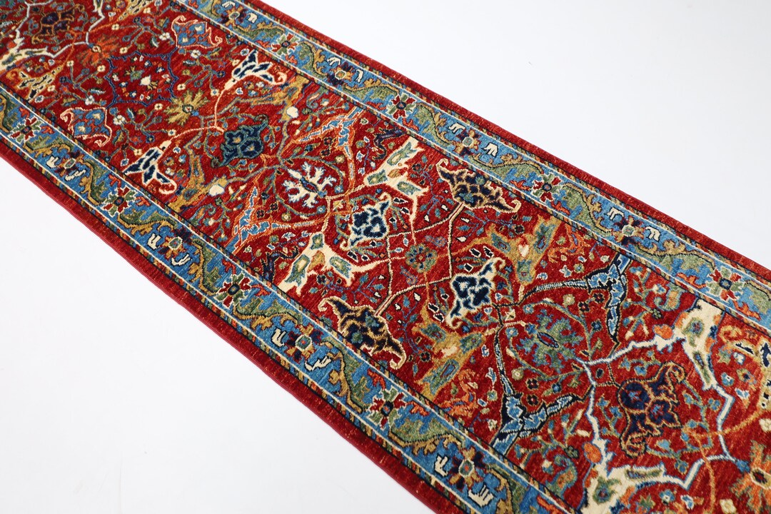10 Ft Bidjar Red Hallway Runner Rug, 2'8x9'10 Afghan Hand Knotted Natural Dye Wool Rug ...
