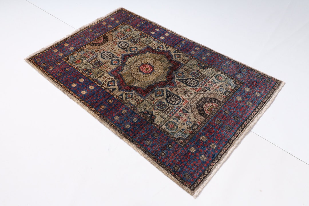 3x4 Ft Turkish Mamluk Grey Area Rug, 2'8x4'1 Ft Bedroom Rug, Rug for ...
