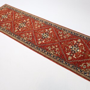 8 Ft Oriental Hallway Runner Rug, 2'6x8 Afghan Hand Knotted Natural Dye ...