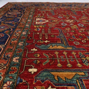 12x15 Ft Persian Style Afghan Red Area Hand Knotted Wool Rug, 11'11x15 ...