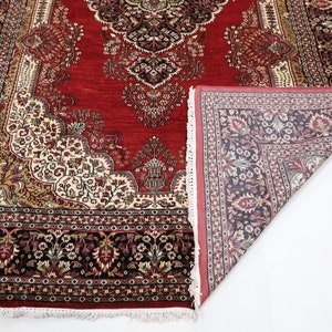 7x11 Ft. Bamboo Silk Handmade Area Rug, 7'1x10'10 Red Hand Knotted Rug ...