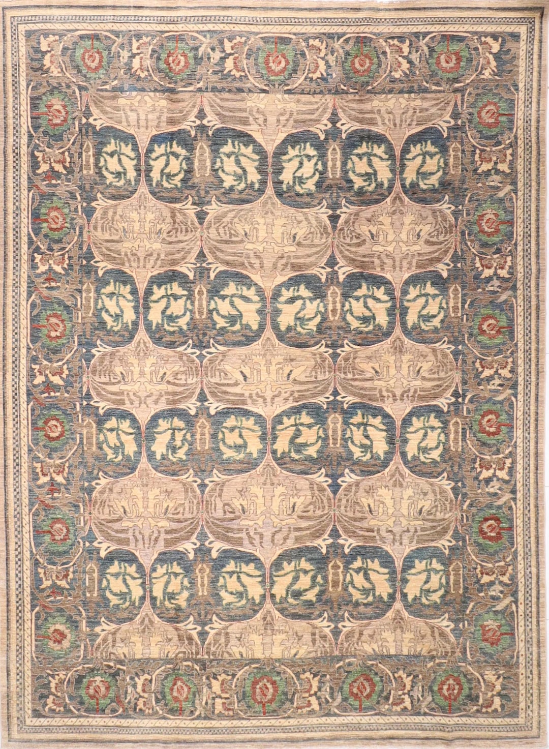 9x11 Area Rug Wool 100% Natural Colours Afghan Hand Knotted Fine Nomad ...