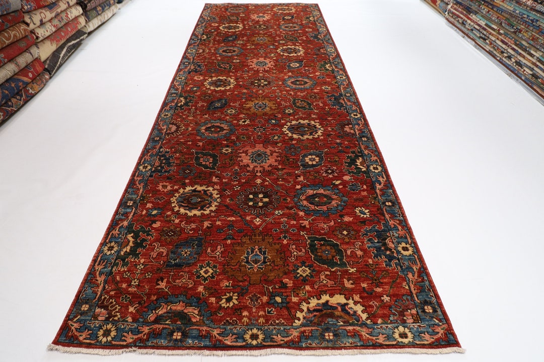15 Ft Bidjar Red Hallway Rug, Afghan Hand Knotted Rug, 5'2x15'1 Rug for ...