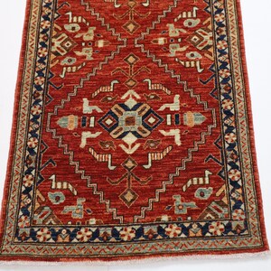 8 Ft Oriental Hallway Runner Rug, 2'6x8 Afghan Hand Knotted Natural Dye ...