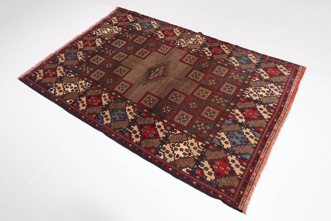 4x6 Ft 2000s Vintage Tribal Afghan Hand Knotted Rug, Traditional Rug ...