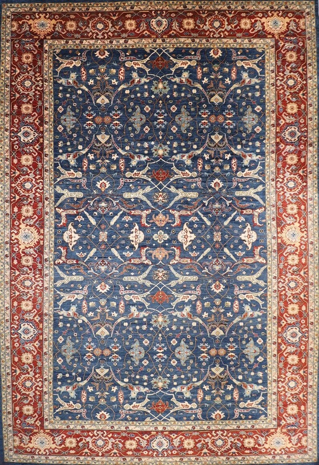 12x18 Ft Bidjar Nevy Blue Area Rug, Large Rug Hand Knotted Natural Dye ...