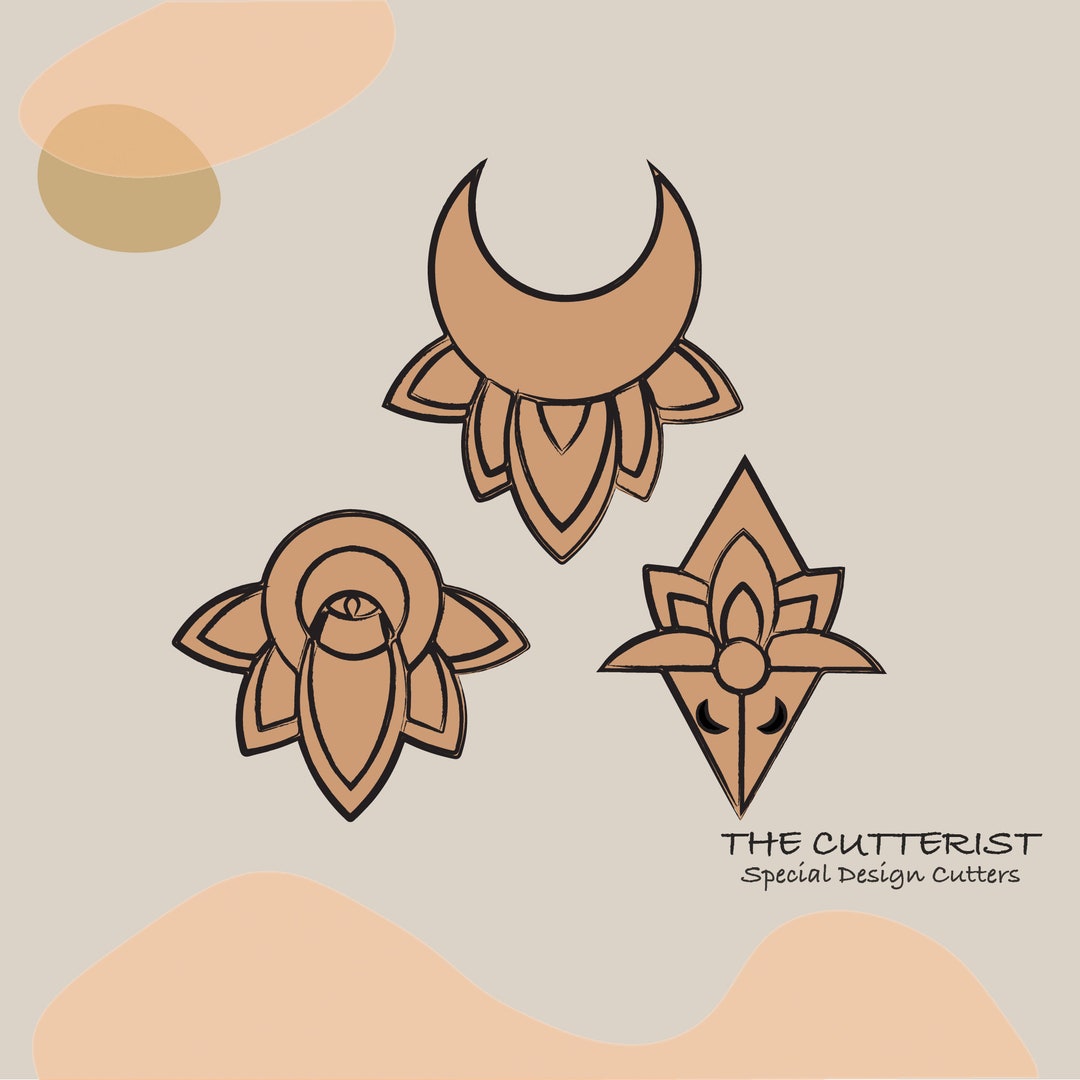 Clay Cutter | Mystic Lotus Flower | Moon Lotus Flower | Embossed Shape ...