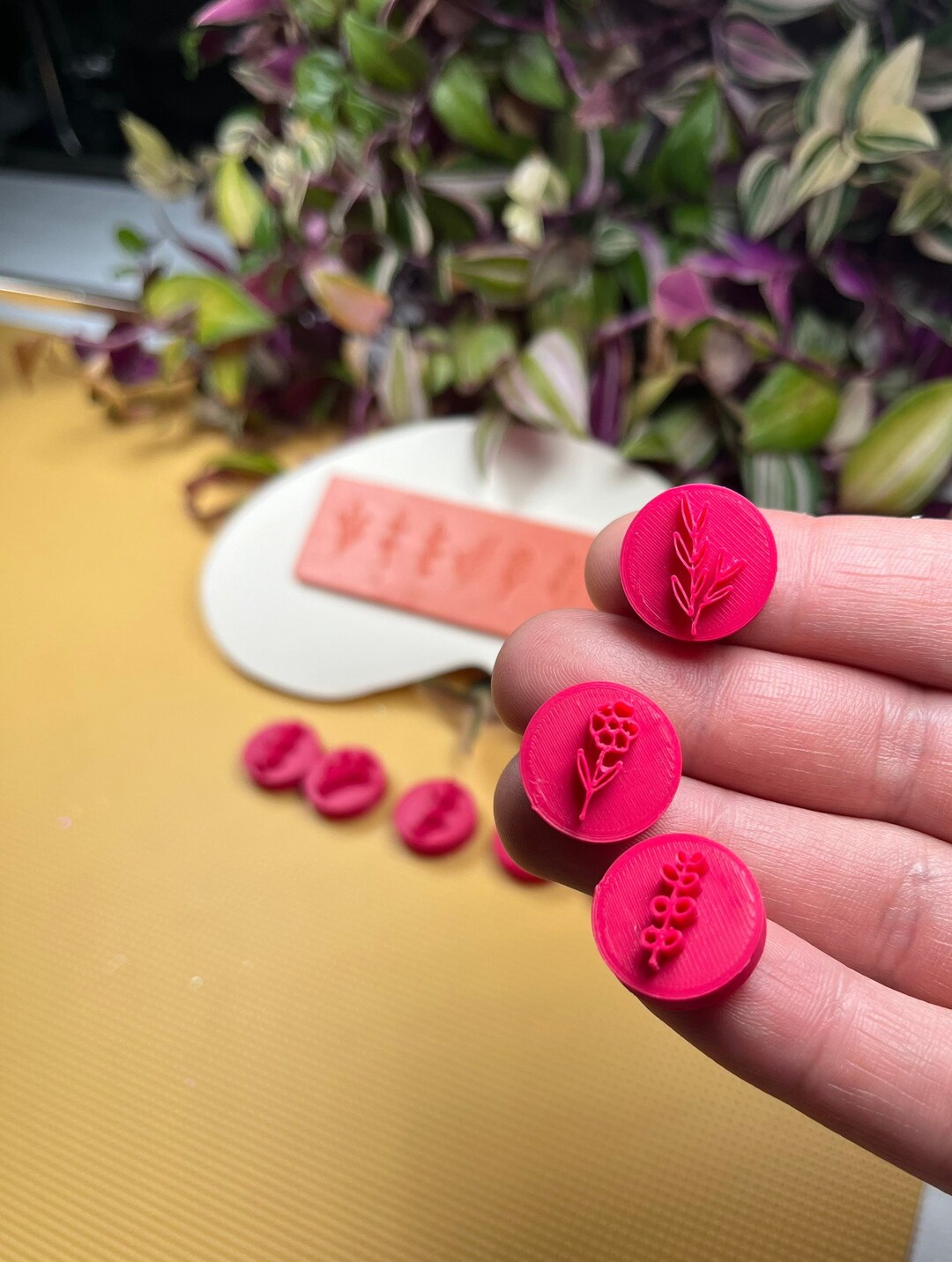 Mini Stamp | 8 X Botanical Stamps SET - 15 Mm | Floral Stamp | Polymer ...