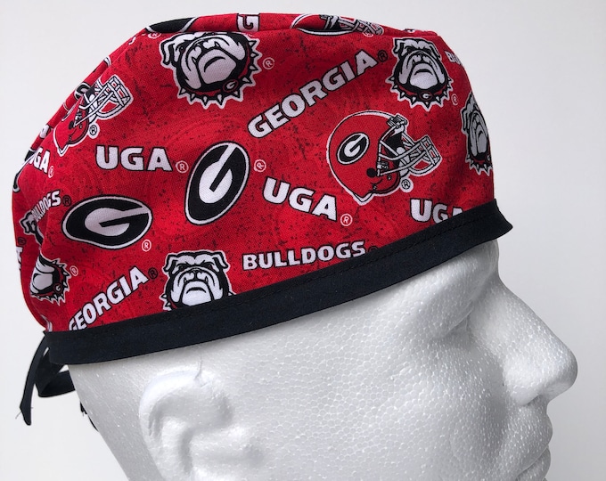 Georgia Bulldogs Football Scrub Cap/surgical Cap/scrub Hat/uga/red - Etsy
