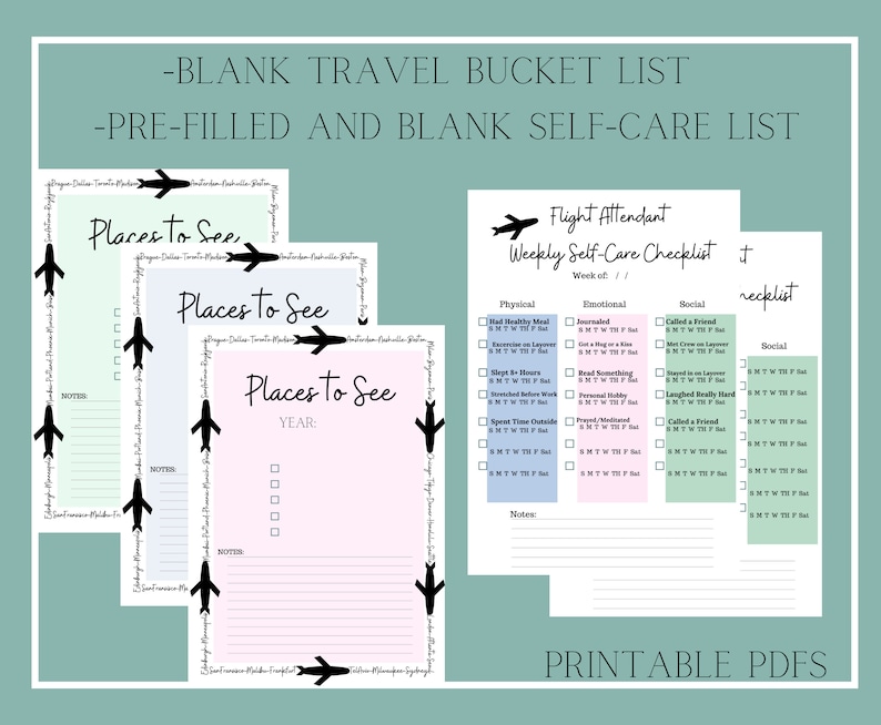 Flight Attendant Printable Bundle With Bonus Wall Art GIFT, Flight Crew ...