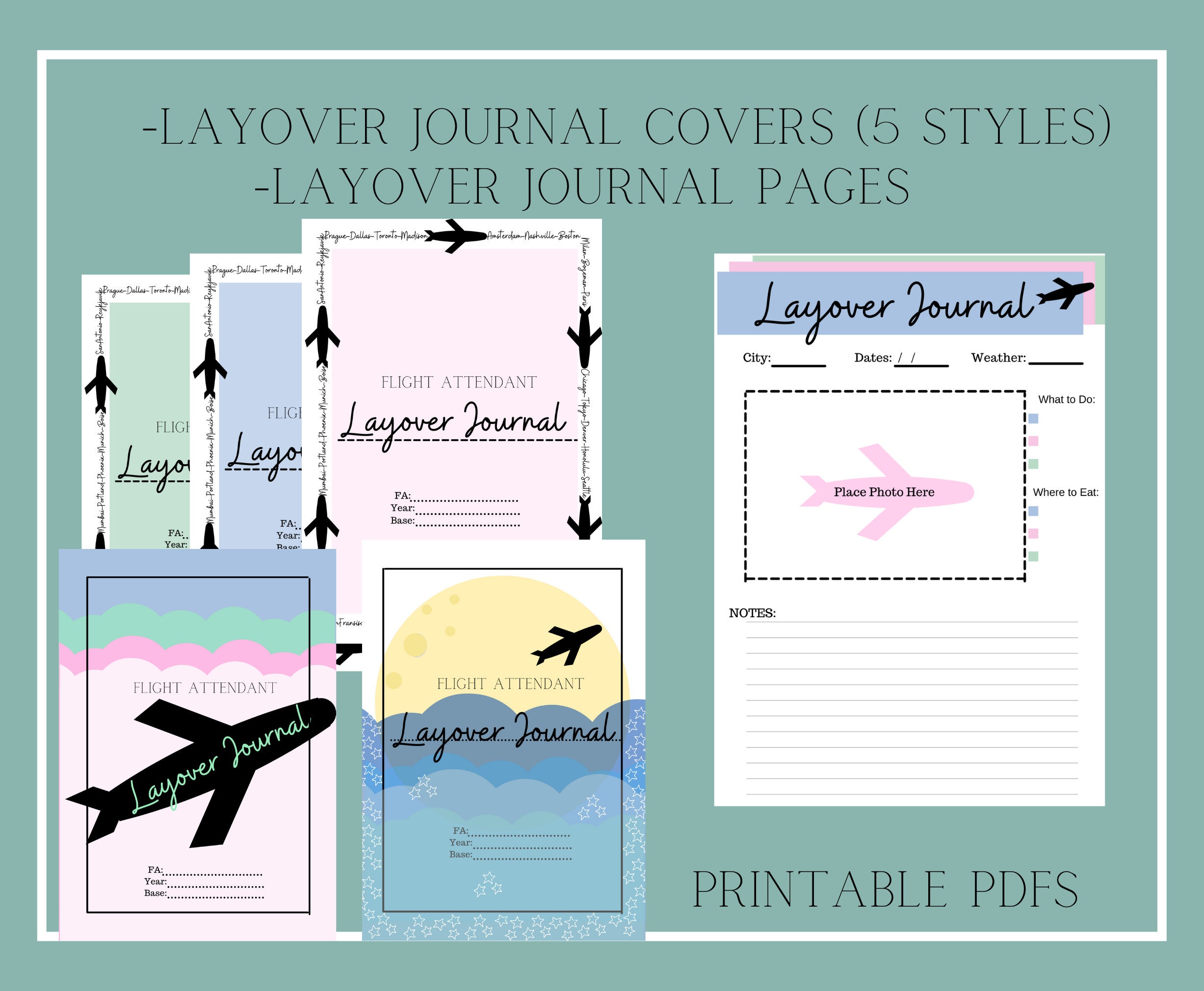 Flight Attendant Printable Bundle With Bonus Wall Art GIFT - Etsy