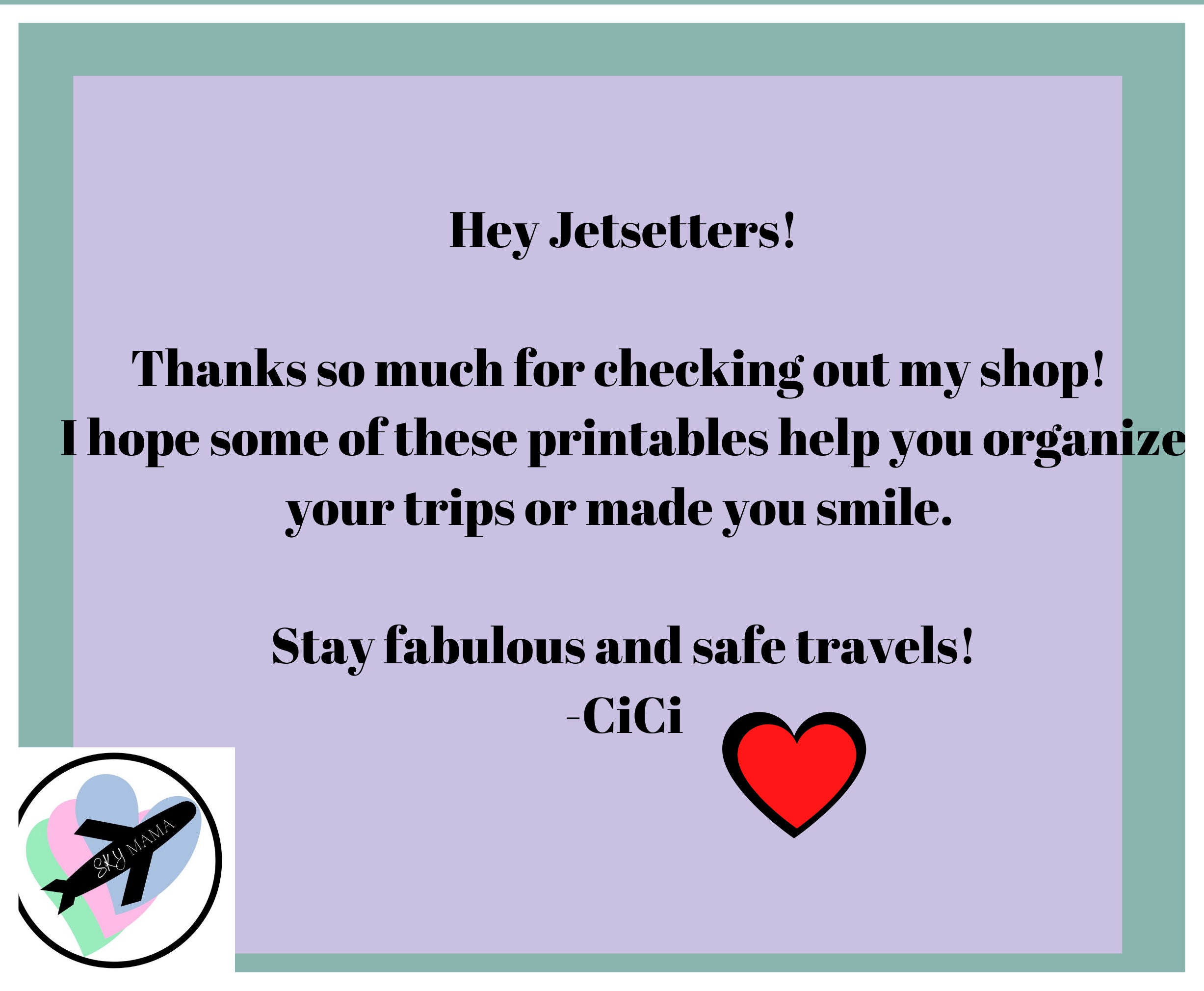 Flight Attendant Self-care Checklist, Printable PDF, Traveler's ...