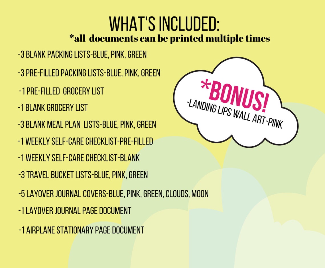 Flight Attendant Printable Bundle With Bonus Wall Art GIFT - Etsy