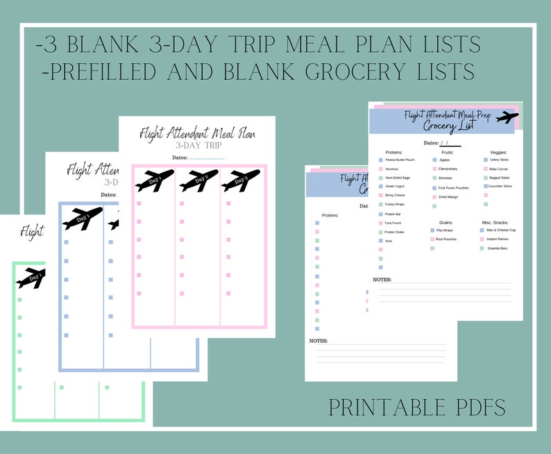 Flight Attendant Printable Bundle With Bonus Wall Art GIFT - Etsy