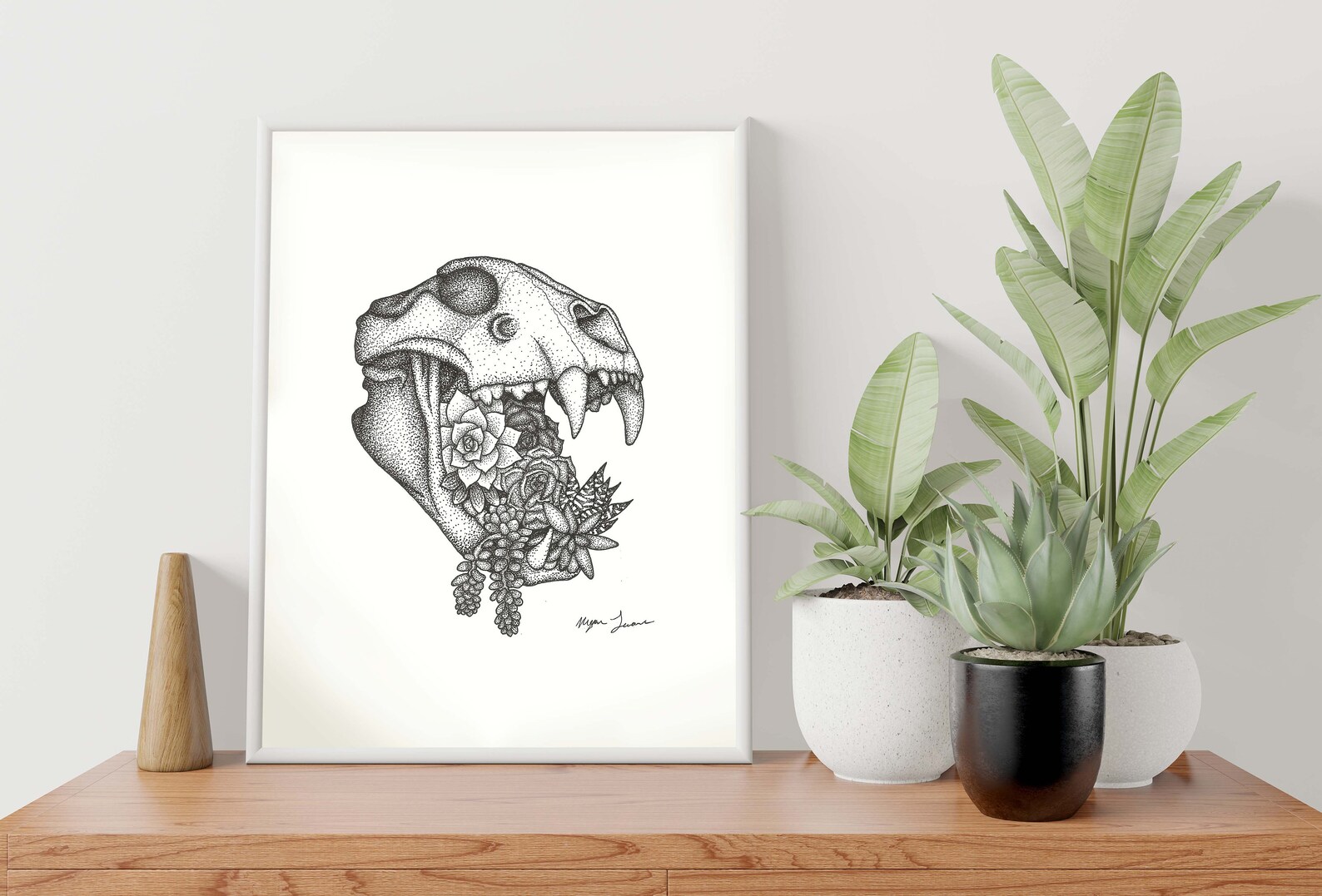 Lion Skull *DIGITAL DOWNLOAD* Illustration Print With Succulents - Etsy