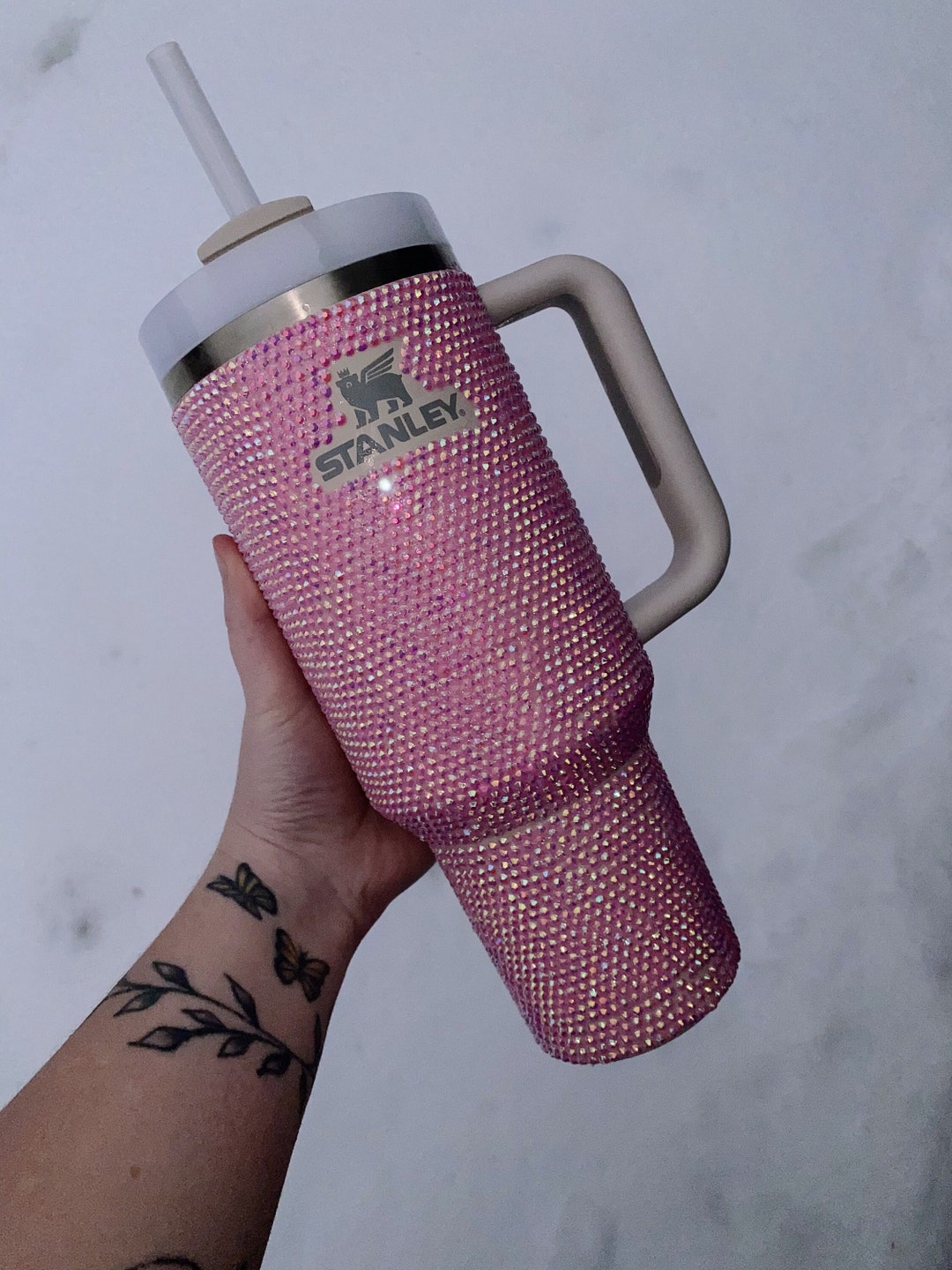 Bedazzled Pink 40z Stanly Tumblr Cup Dune - Etsy