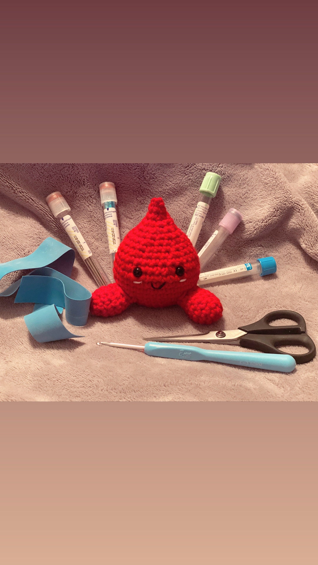 Crochet Blood Drop - Etsy
