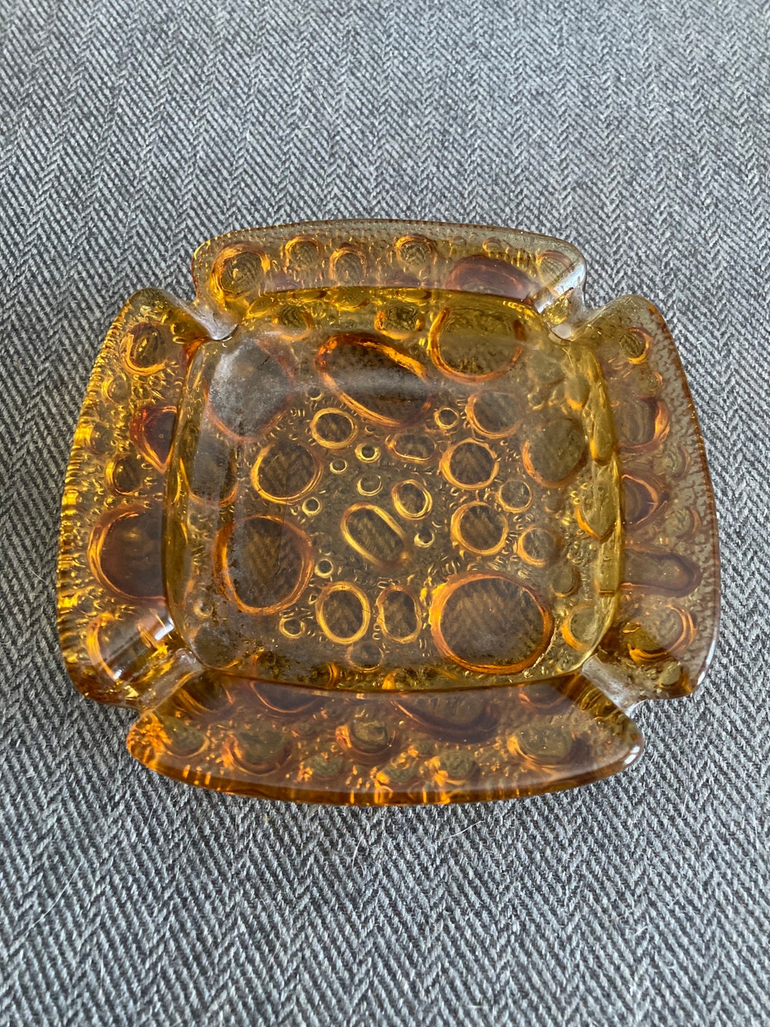 4 Inch Vintage Libby Amber Ashtray - Etsy