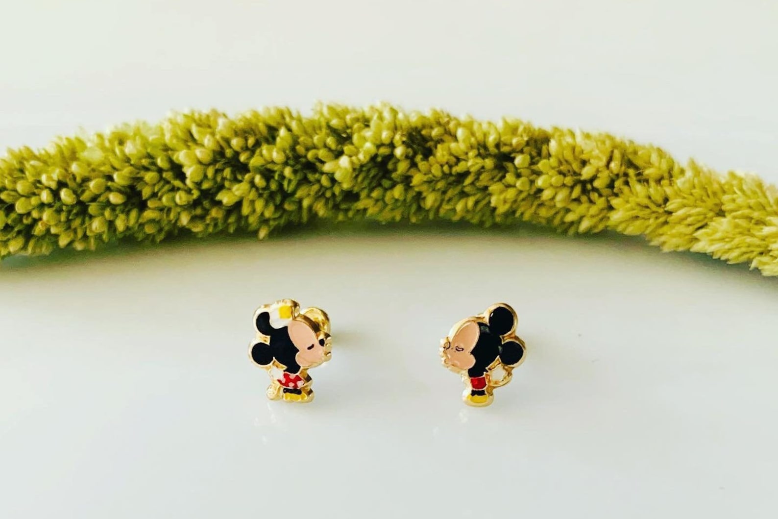 10k Gold Mickey Mouse Inspired Earrings, Minnie and Mickey Inspired ...