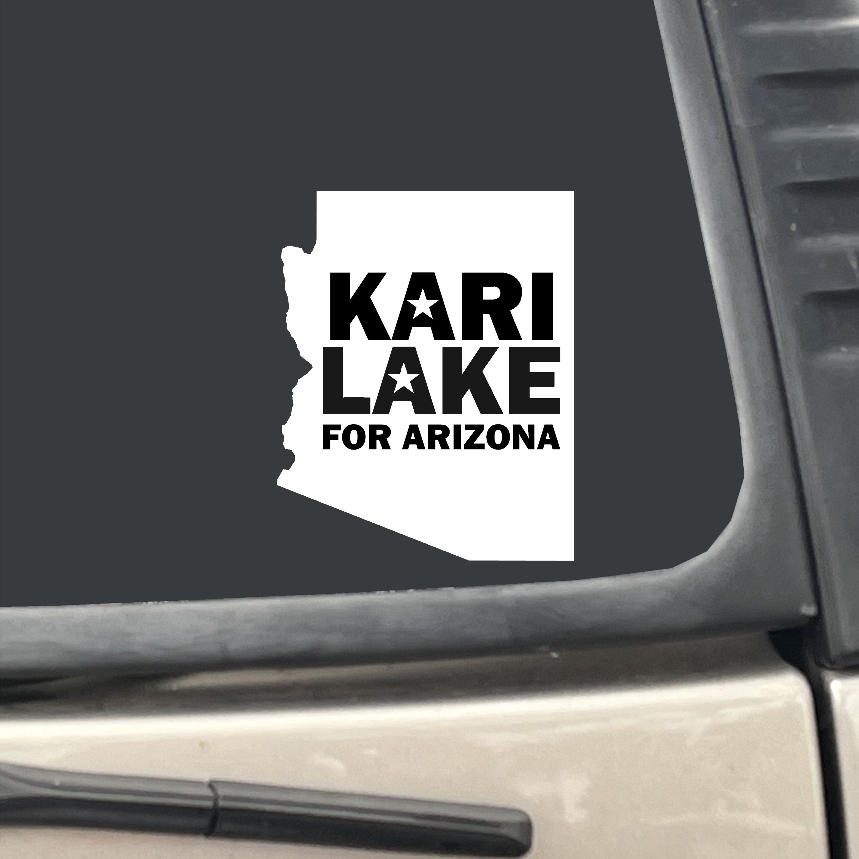 Kari Lake for Arizona - Arizona State Cut-out 4" X 5" White Vinyl ...