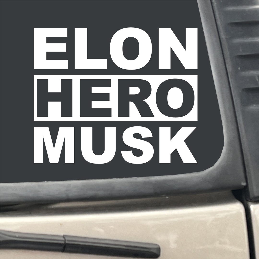 Elon Hero Musk 6" X 5" White Vinyl Transfer Decal Sticker for Car ...