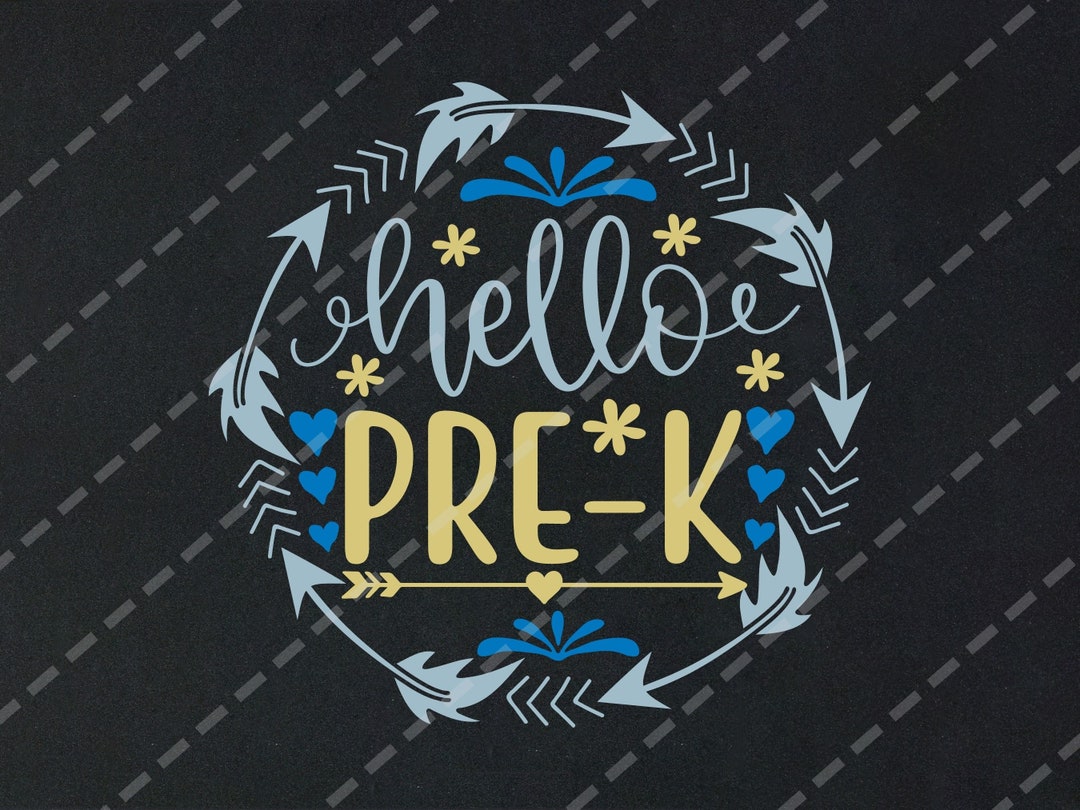 Hello Pre-k SVG, PNG, Instant Download | Use With Cricut or Adobe ...