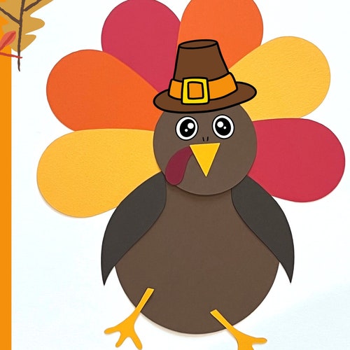 Shape Turkey Craft for Kids Thanksgiving Turkey Printable - Etsy