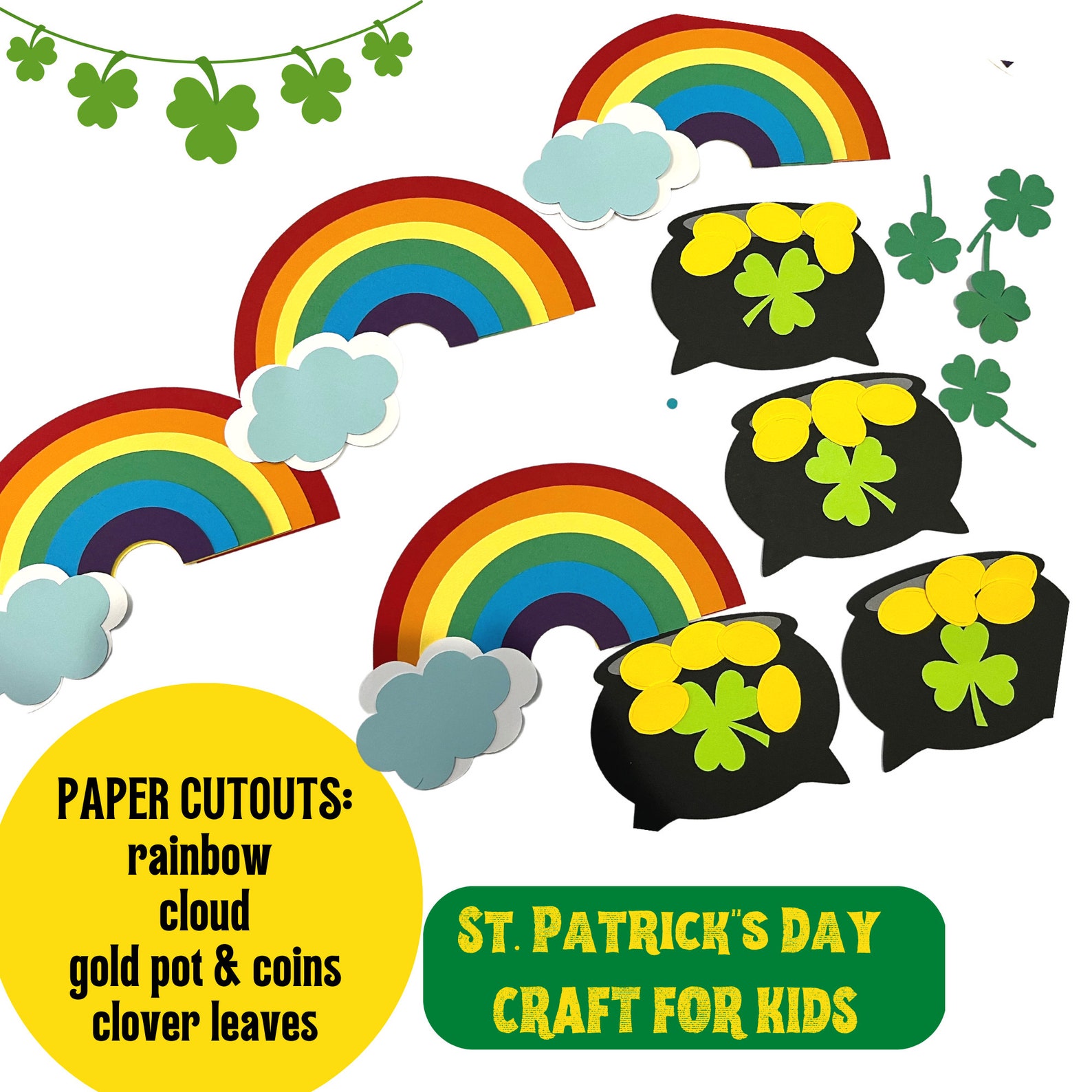 ST. PATRICK'S DAY Craft for Kids| Rainbow Paper Craft/ Preschool Crafts ...