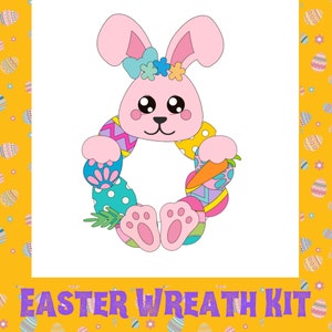 Easter Bunny Wreath Kit| Kids Paper Craft Kit - Etsy