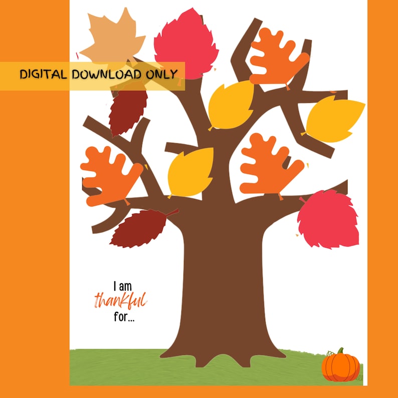 Thankful Tree Printable| Gratitude Tree| Fall Kids Classroom Activity ...