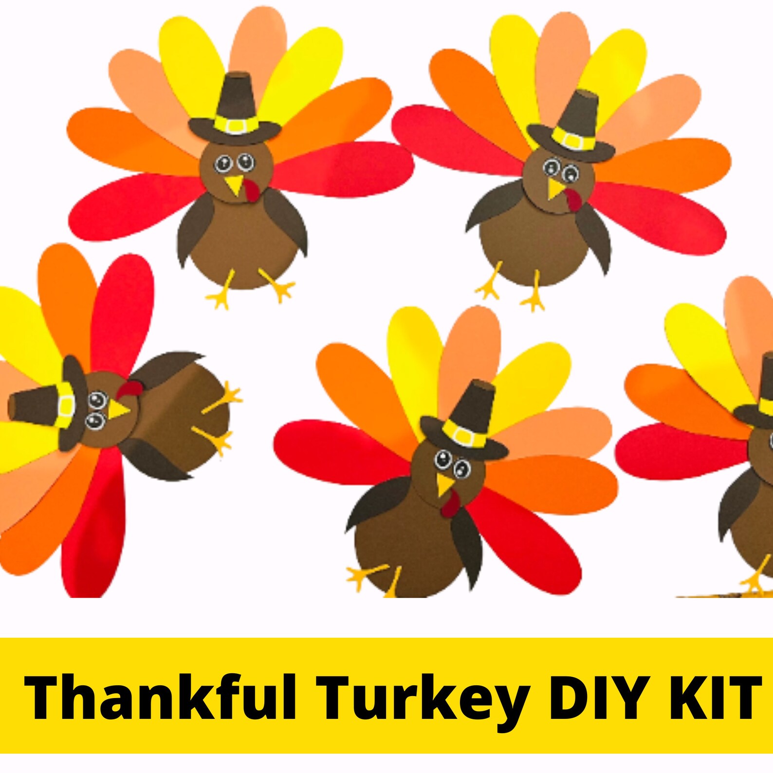 Turkey Paper Craft Kit| Thanksgiving Craft Activity| DIY Kids Craft ...