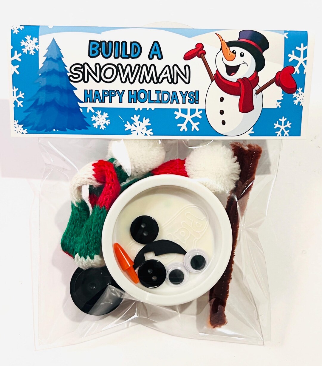 Build a Snowman Kit , Christmas Playdoh Favors, Mini Snowman Playdoh ...