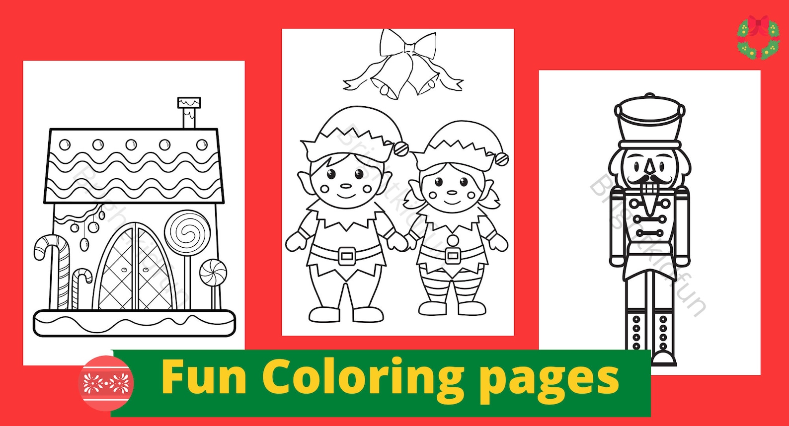 10 Fun Christmas Coloring Pages Christmas Kids Coloring Book | Etsy