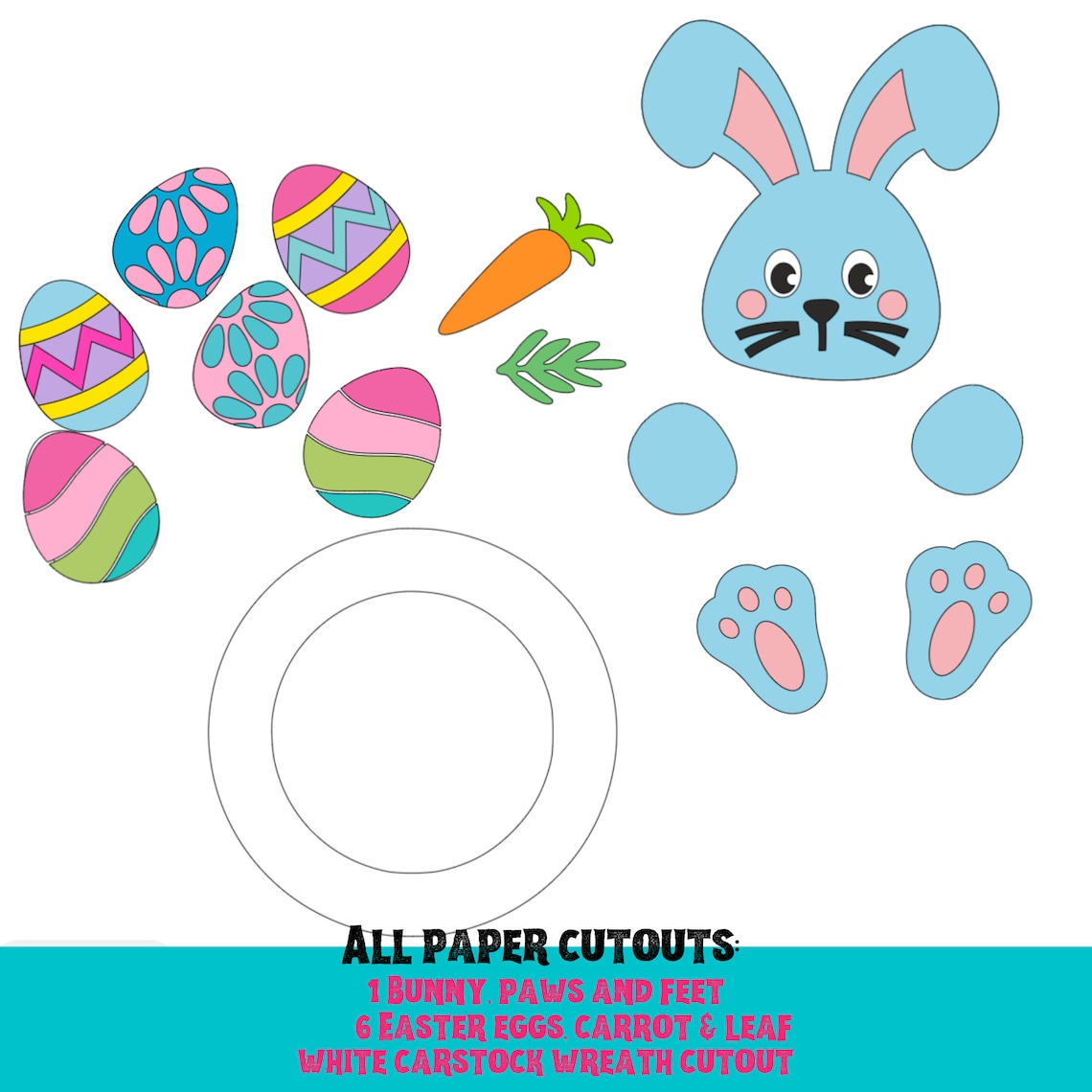 Easter Bunny Wreath Kit Kids Paper Craft Kit - Etsy