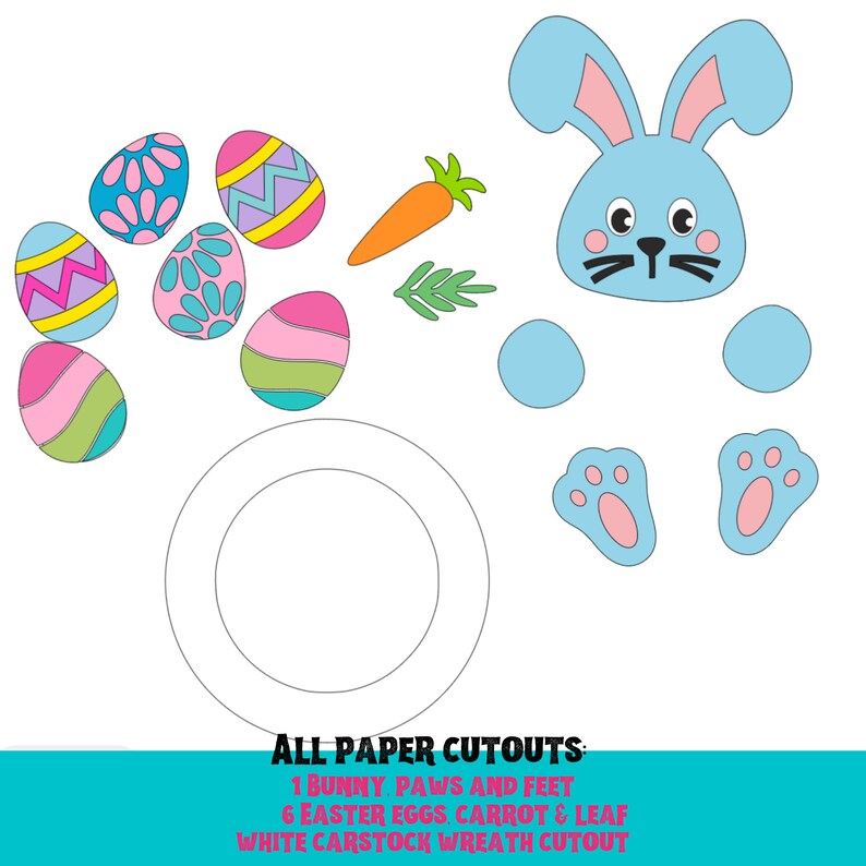 Easter Bunny Wreath Kit Kids Paper Craft Kit - Etsy
