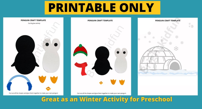 PRINTABLE Winter Penguin Craft for Kids| DIGITAL ONLY - Etsy