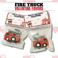 Firetruck Valentine Cards - PRINTABLE - Firefighter - Fireman - Fire ...